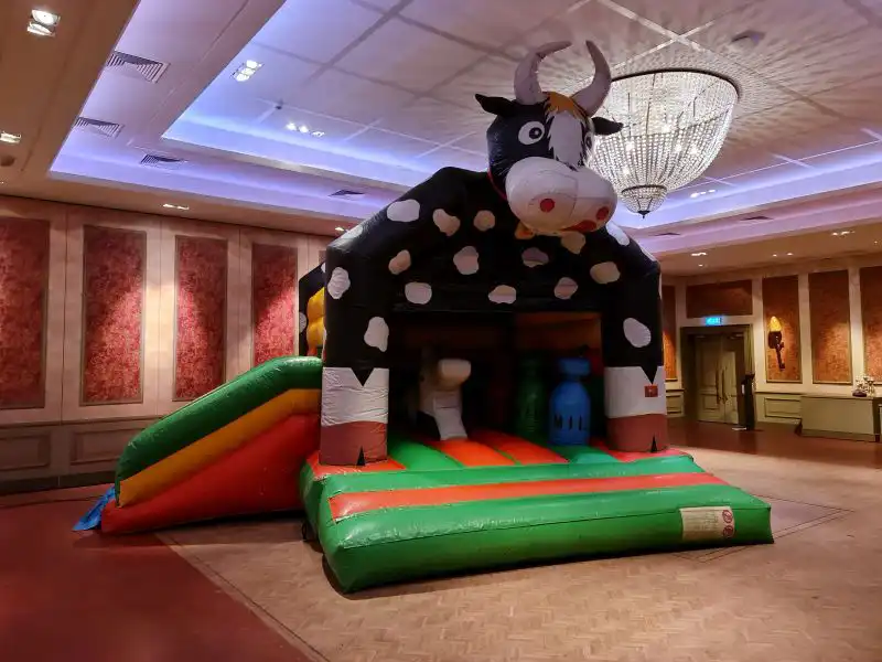 Luchtkussen Koe (Multiplay met Glijbaan) | Attractieverhuur Olivier